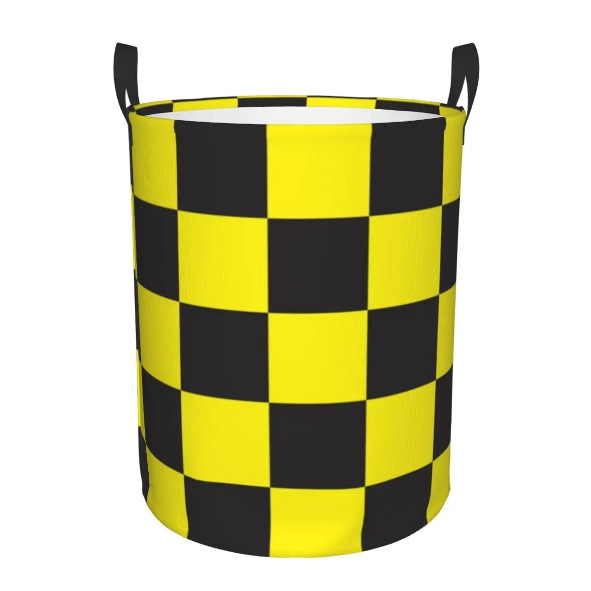 Mustard Yellow And Gray Geometric Laundry Basket Foldable Large Clothes ...