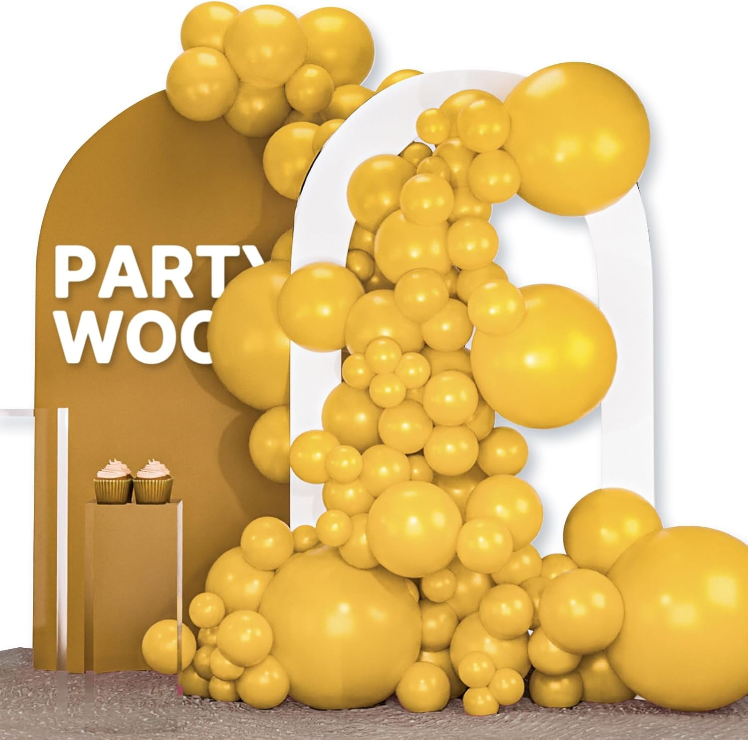 Mustard Yellow Balloons 120 pcs Different Sizes of 18 12 10 5 Inch Fall ...