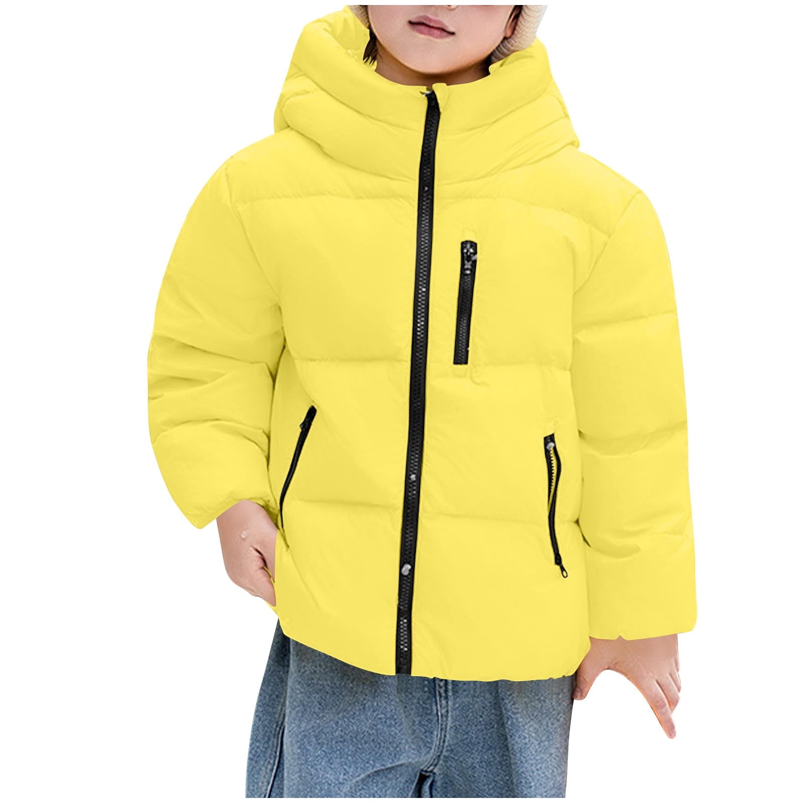 Mustard Yellow Boy Girl Long Sleeve Hoods for Children Boy Girl Winter ...