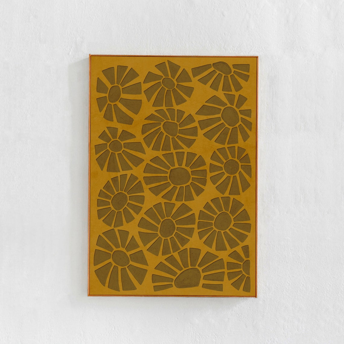 Mustard Yellow And Brown, , Abstract Floral Cutouts Poster: Eclectic ...
