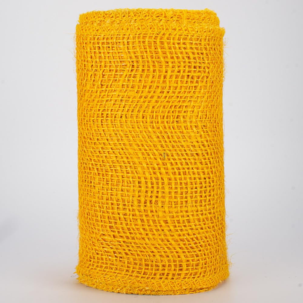 Mustard Yellow Burlap Sash Mesh - 6 Inches wide x 10 Yards - Cut and ...