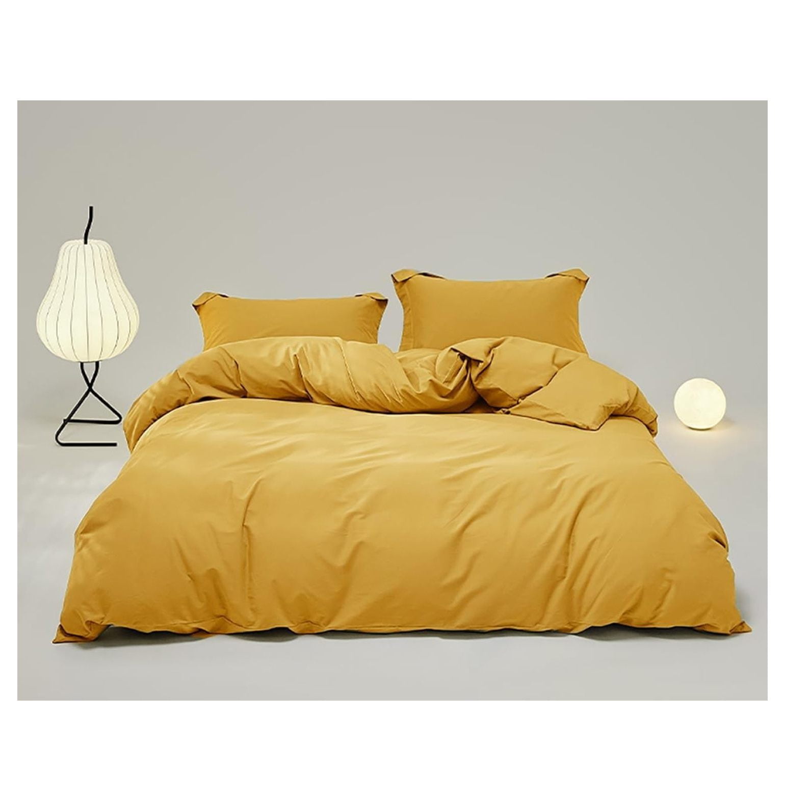 Mustard Yellow Comforter Set California King Size Dark Yellow ...