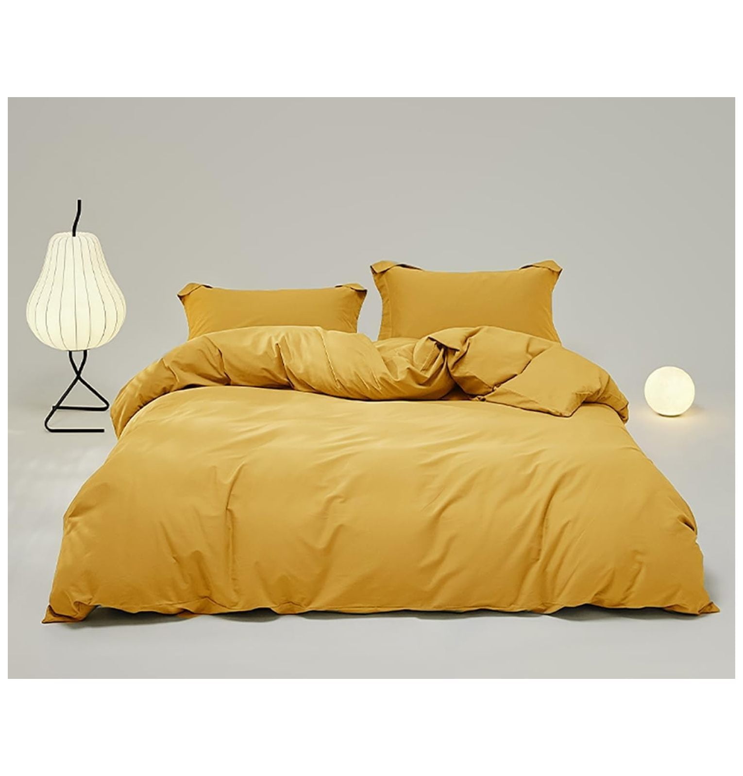 Mustard Yellow Comforter Set Queen Dark Yellow Bedding Comforter Full ...