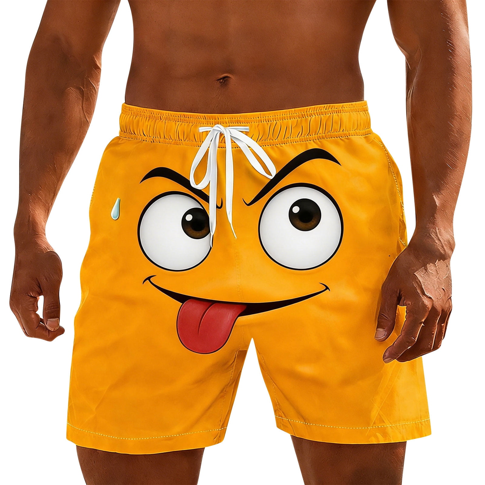 Mustard Yellow Man Pants Shorts for Mens Spandex Beach Lounge Funny ...