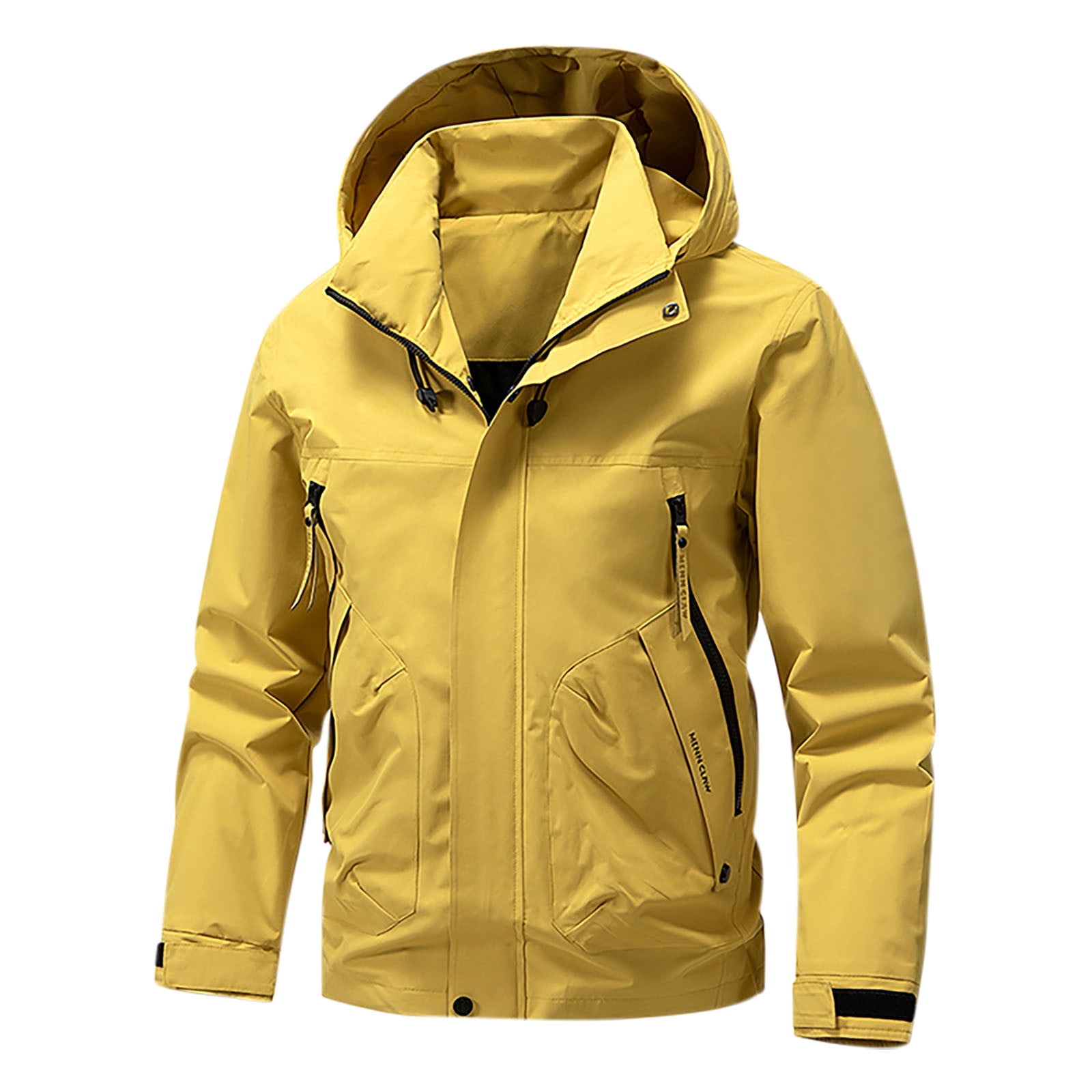 Mustard Yellow Man Sport Athletic Brunch Running Going Out Jacket Hood ...