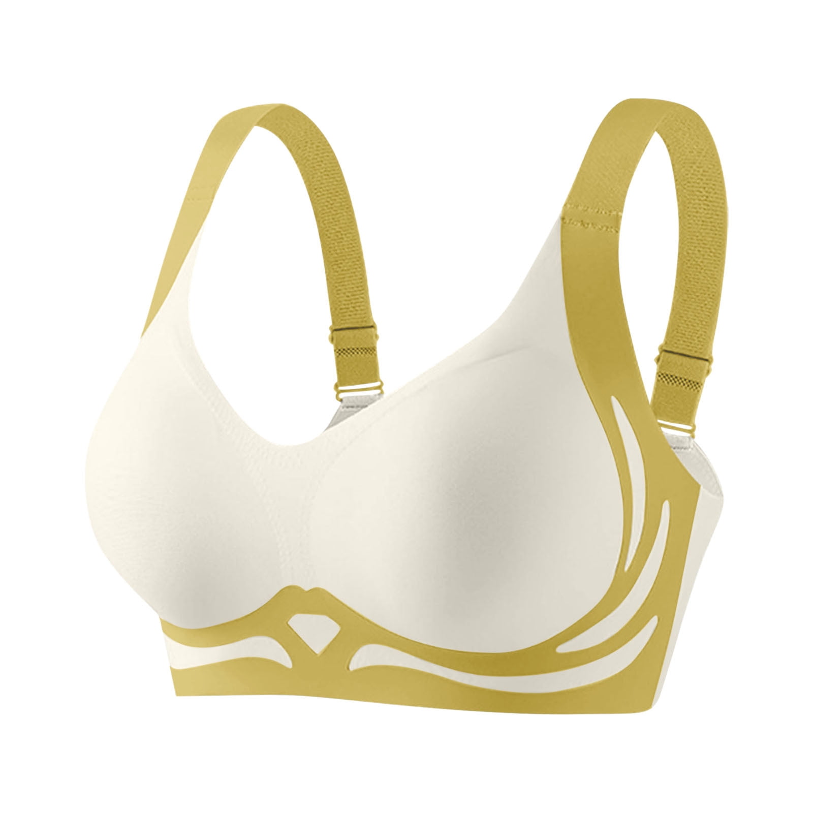 Mustard Yellow Women Plain Color Block Bra Lingeries for Women Spandex ...