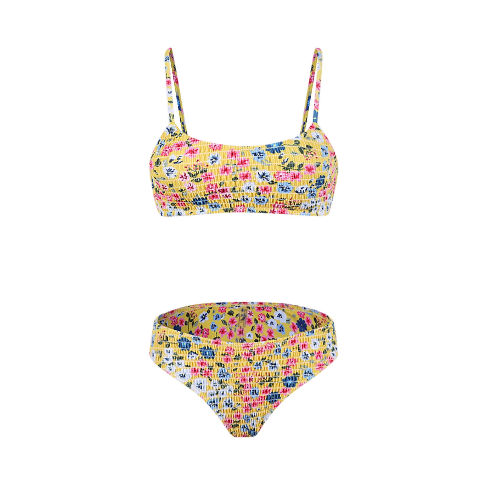 Mustard Yellow Womens Print Sets Swimsuits Bikini Sets for Women Slip ...