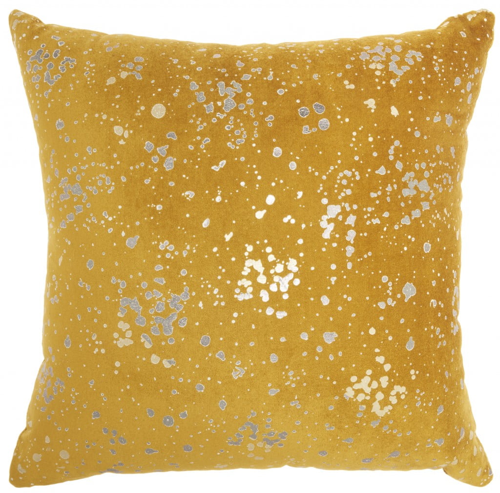 Mustard and Silver Throw Pillow - Walmart.com