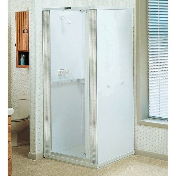 Mustee 140 36-in x 36-in Free Standing Shower Stall with Base and Wall ...