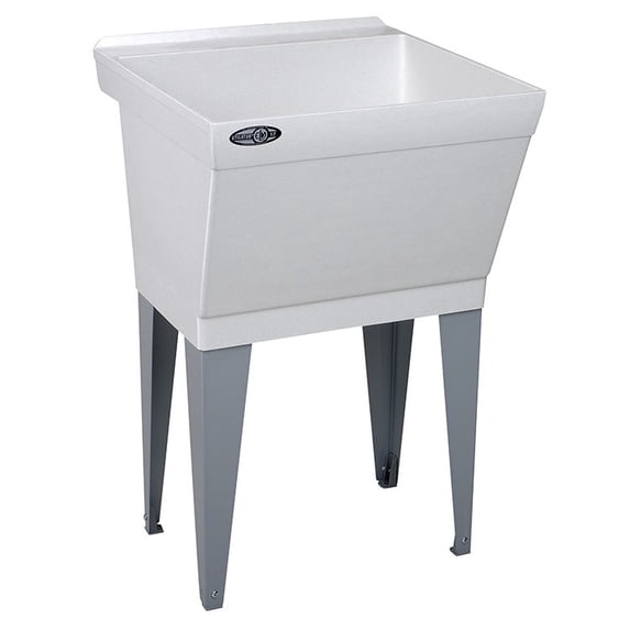 Mustee White Utility Sink, 17F Utilatub Laundry Tub, 23.5" x 23", Floor ...