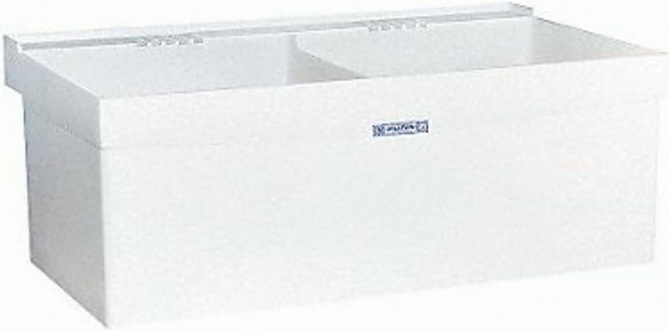 Mustee 27W Composite 2-Basin Wall Mount Tub Utility Sink with Drain in ...