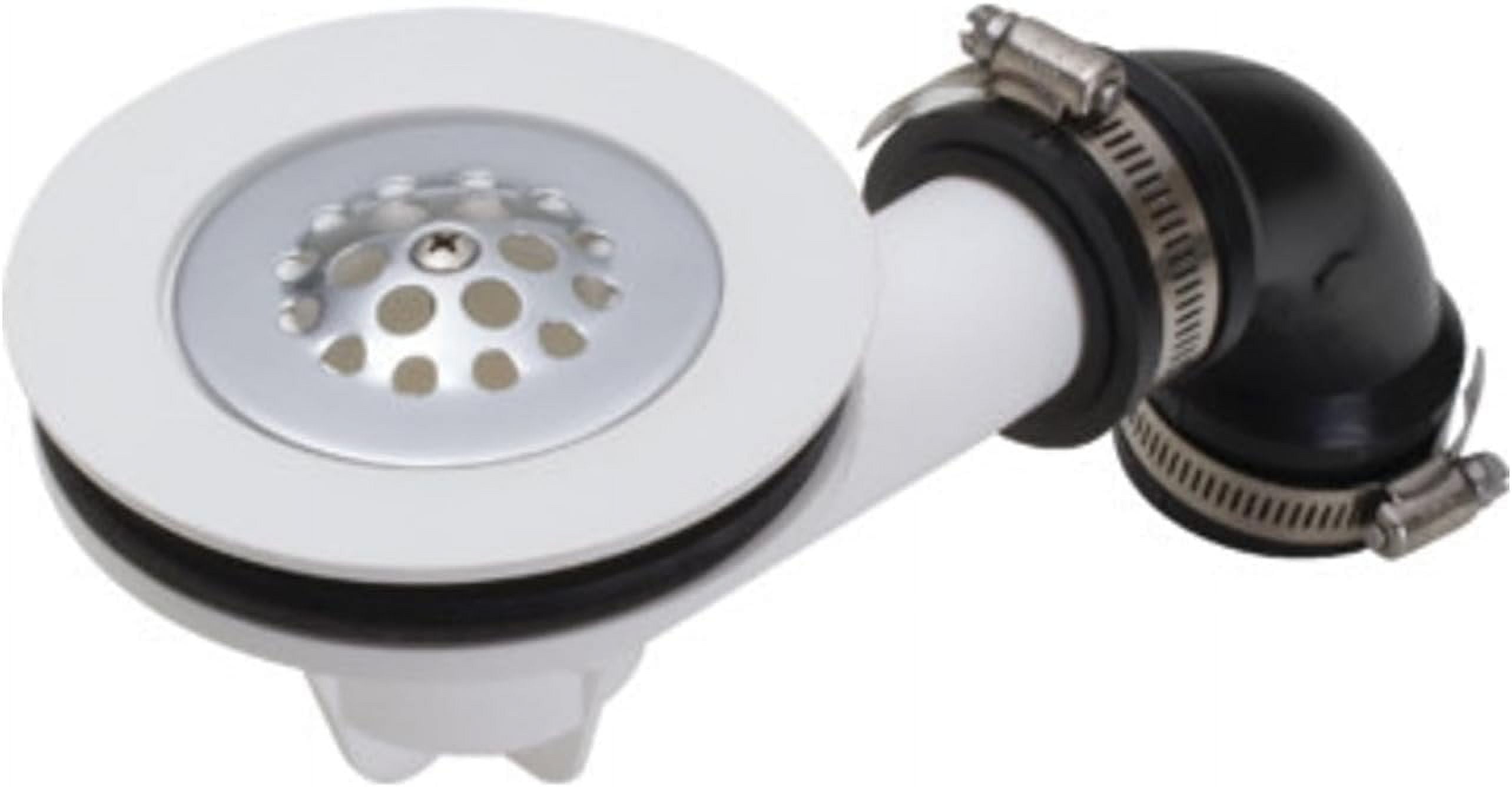 Mustee Shower Floor Drain Kit 60.300A White 1-1/2" Pipe Ties Into ...