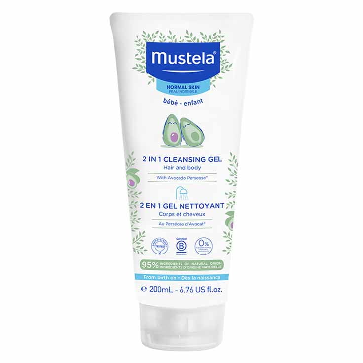 Mustela, 2 in 1 Cleansing Gel, 200 ml, Hair and Body, Normal Skin ...