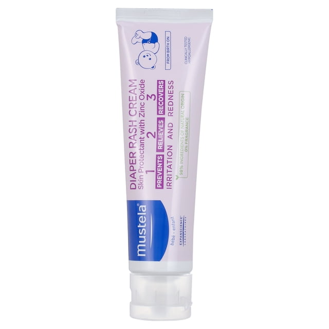 Mustela Baby 123 Diaper Rash Cream, Skin Protectant with Natural ...