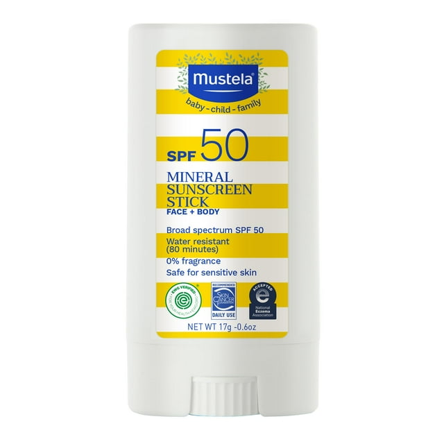 Mustela Baby Mineral Sunscreen DMF15 Stick SPF 50 Broad Spectrum - Face ...