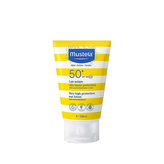Mustela Sun Lotion SPF 50, 100 ml, Baby and Kids Sunscreen, Infant Skin ...
