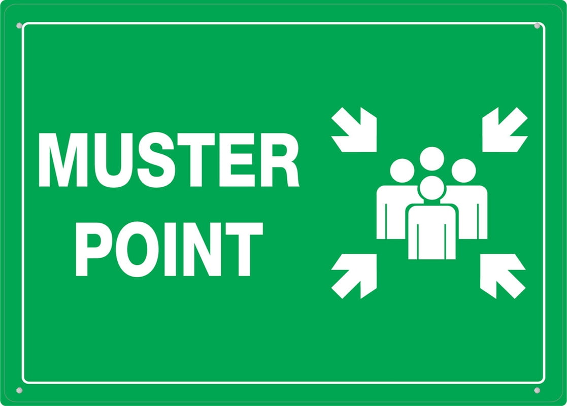 Muster Point Green Sign Metal 12X8 Inch Rust Free Aluminum, Uv Printed ...