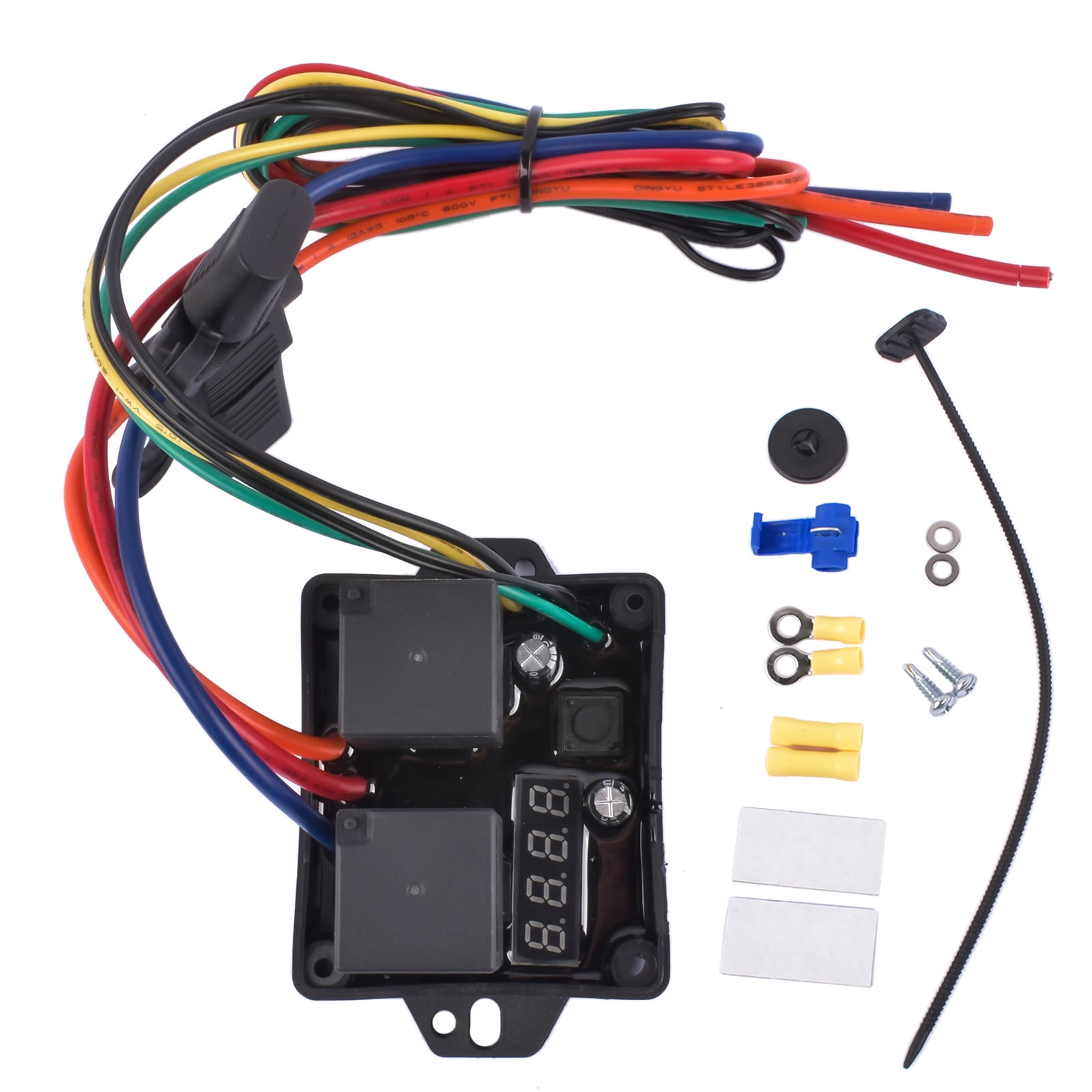 Mustrod 0444 12V and 24V Digital Radiator Fan Controller Swith for Ford ...