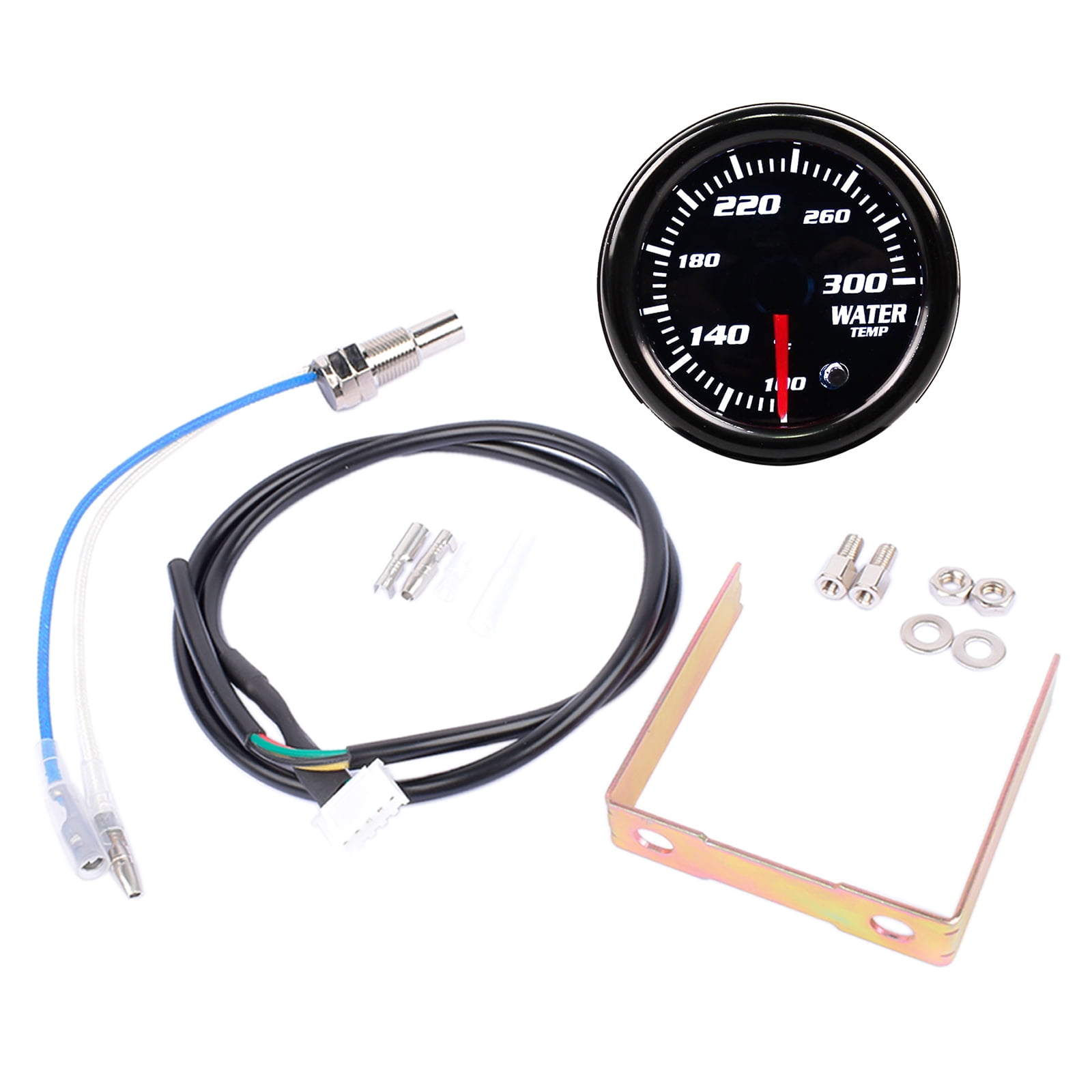 Mustrod 12V 7 Color 2'' 52mm Water Temp Gauge Water Coolant Temperature ...