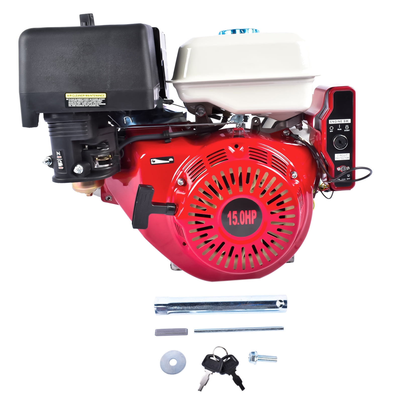 Mustrod 15HP/13HP 4-Stroke OHV Gas Engine Single Cylinder Go Kart Motor Horizontal Shaft 389CC ...