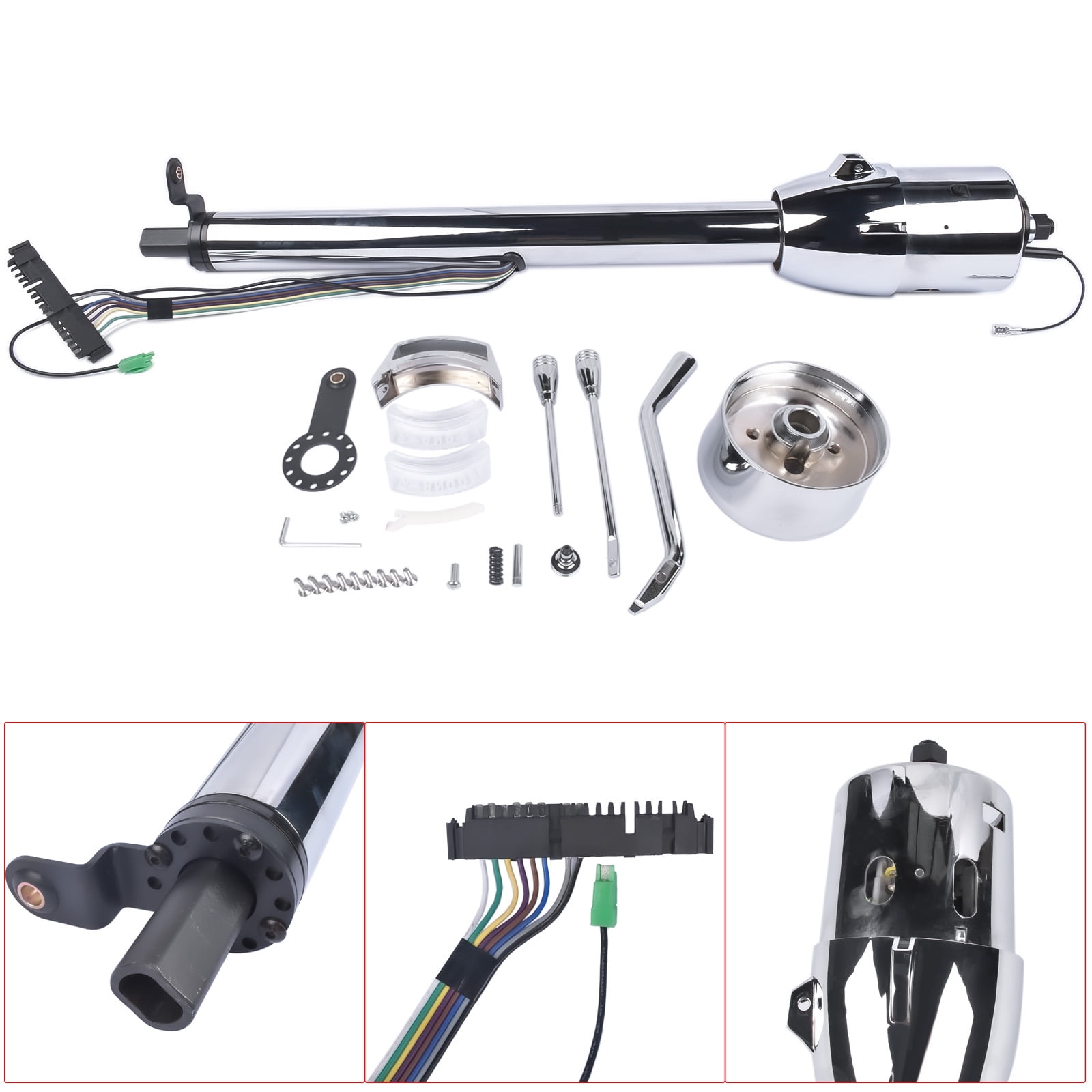 Mustrod 28" Hot Rod Automatic Stainless Tilt Steering Column Chrome ...