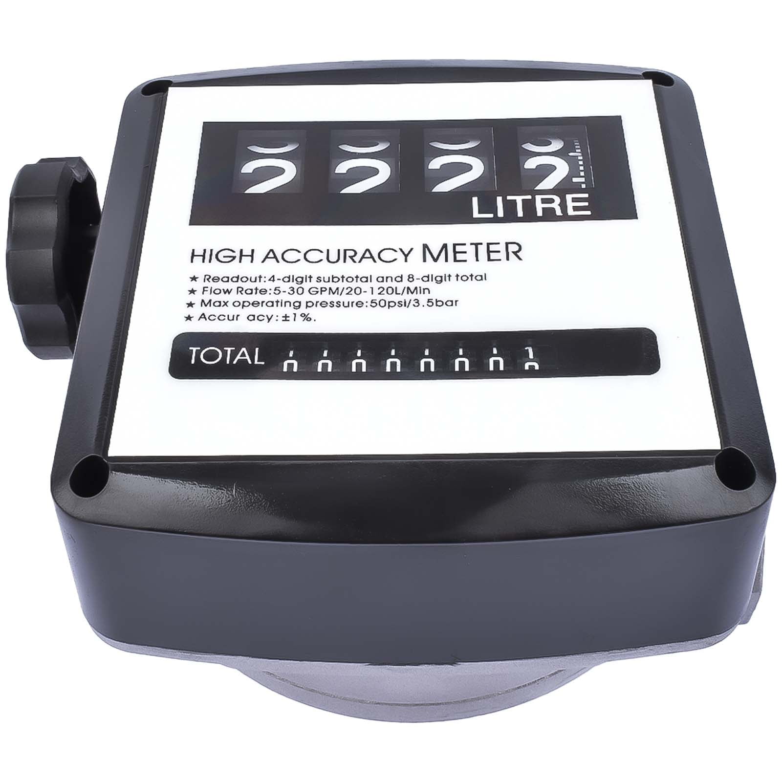 Mustrod 4-Digit High Accuracy Fuel Flow Meter 20GPM for Gasoline Diesel Fuel Transfer Pumps FM ...