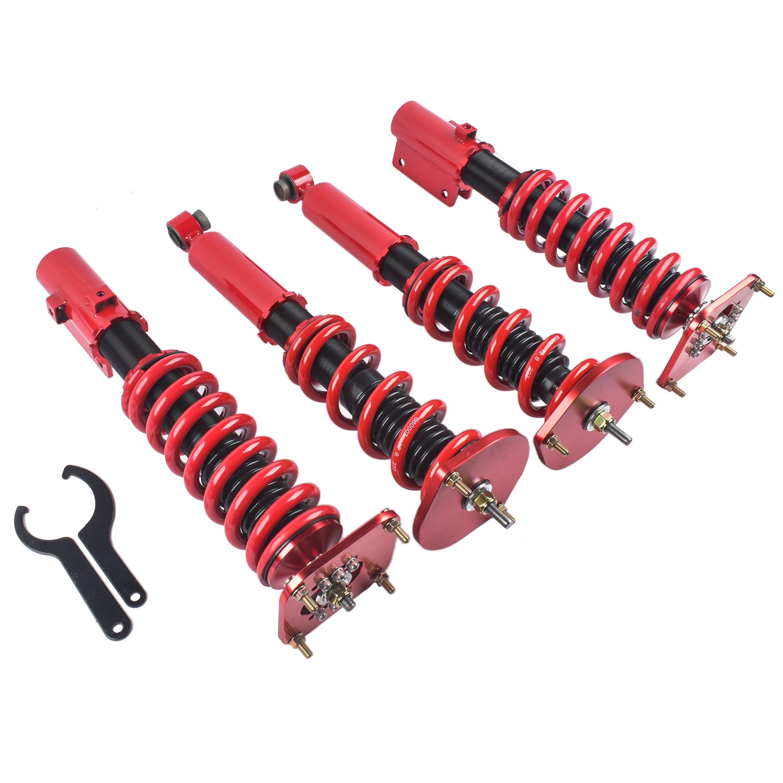 Mustrod 4* Front Rear Coilover Shock Suspension Kit Adjustable for ...