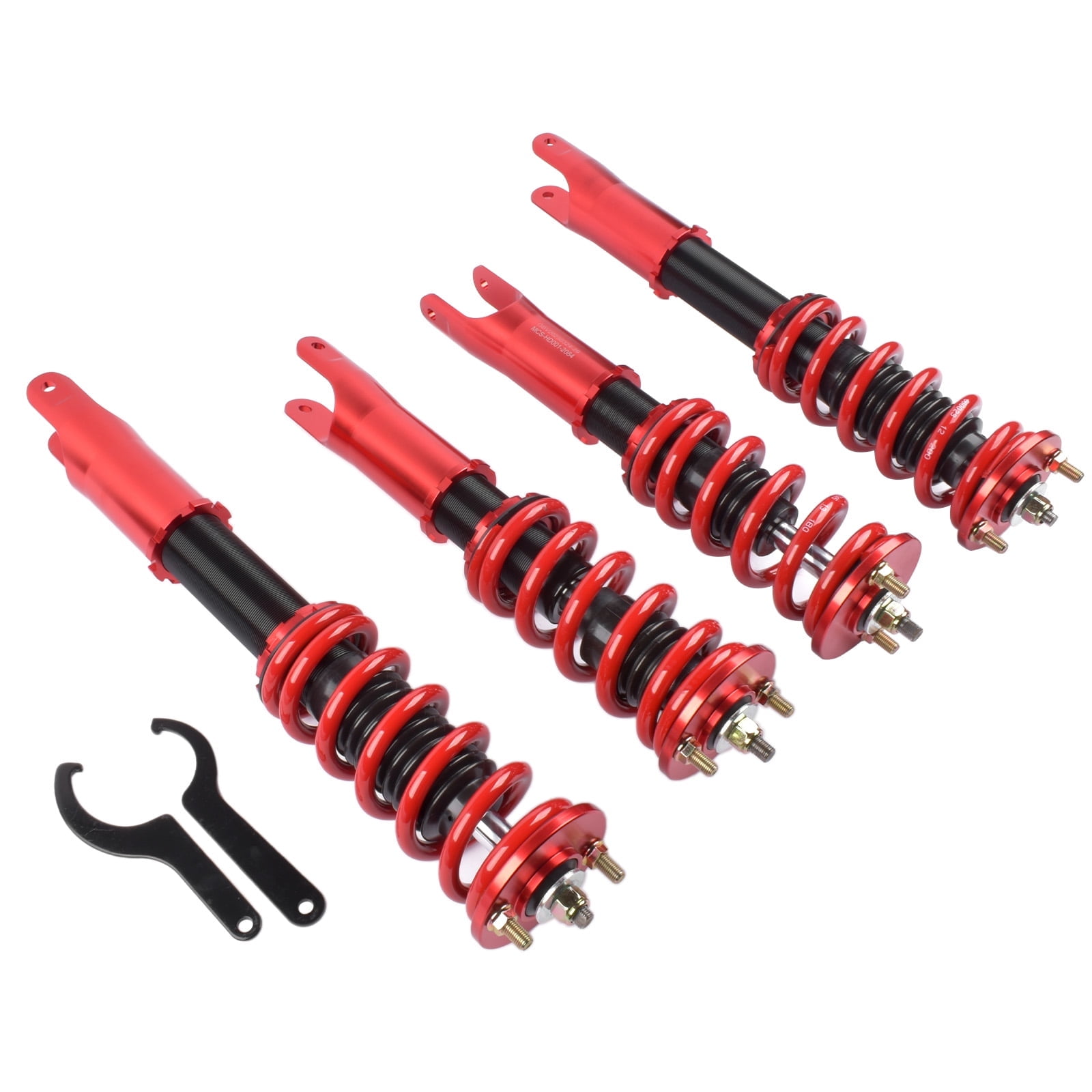 Mustrod 4* Front & Rear Red Coilover Shock Suspension Kit for Honda ...