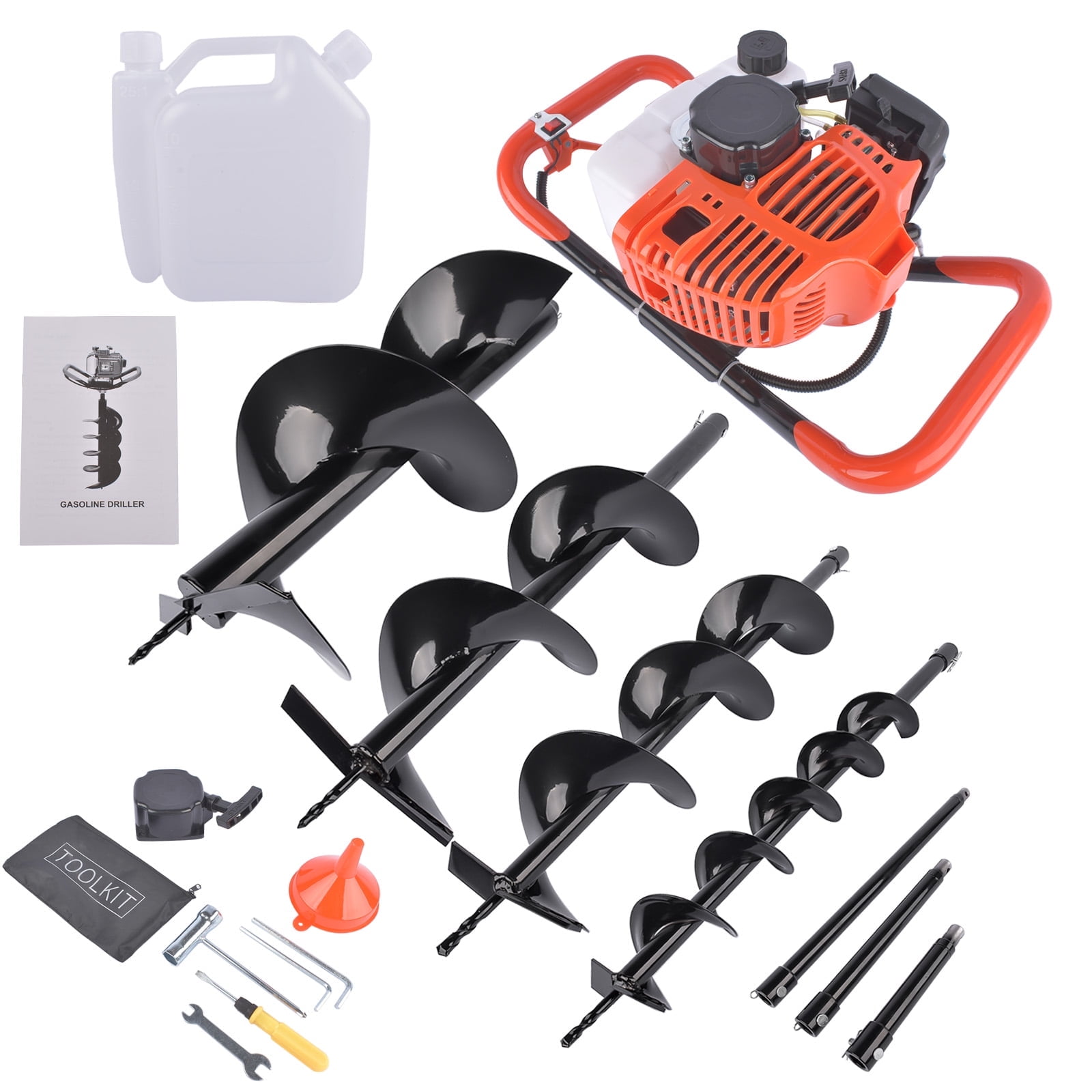 Mustrod 52CC Gas Powered Post Hole Digger Earth Auger Borer Ground with ...