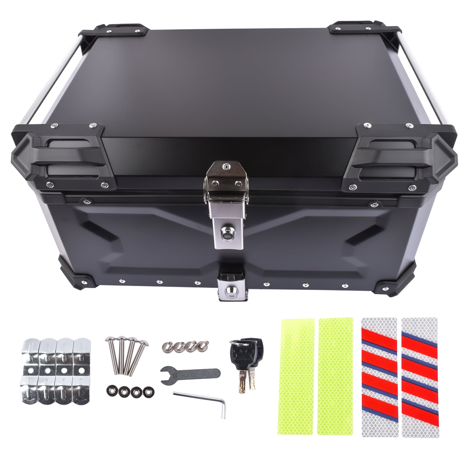 Mustrod 65L Universal Motorcycle Top Case Aluminum Motorbike Trunk Tour ...