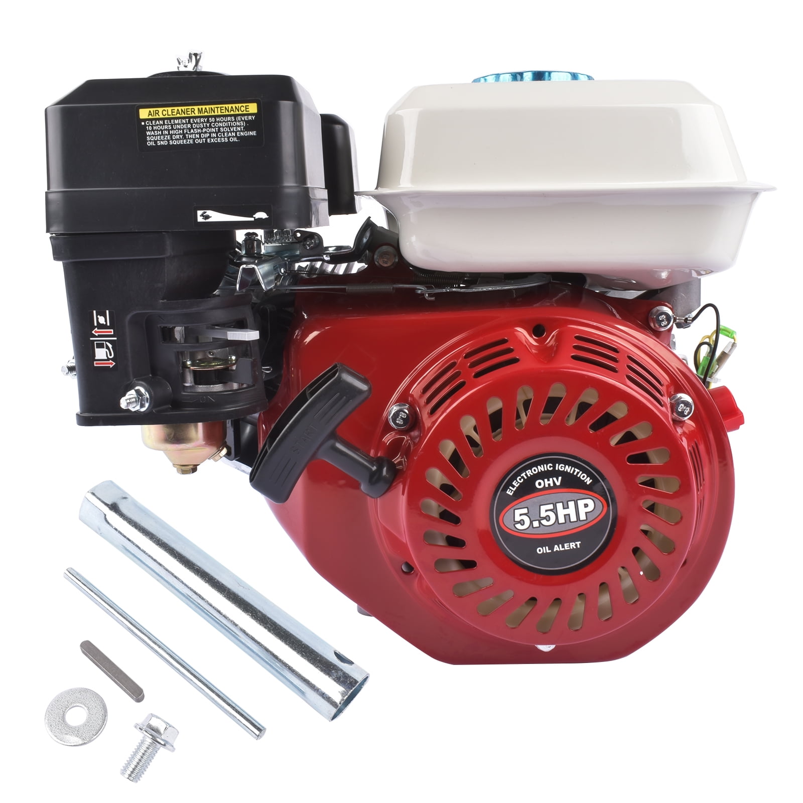 Mustrod Gas Engine 20mm 4 Stroke 5.5HP 168cc 168F Replaces for Honda GX160 OHV Air Cooled ...
