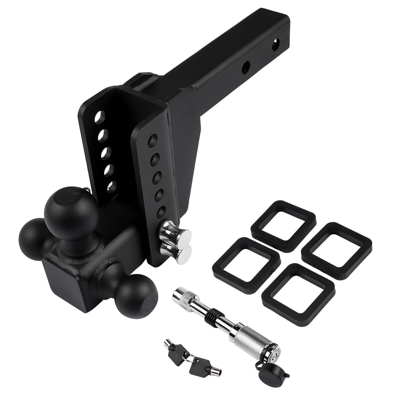 Mustrod Heavy Duty 2" Receiver Adjustable Trailer Hitch 6" Drop/Rise ...