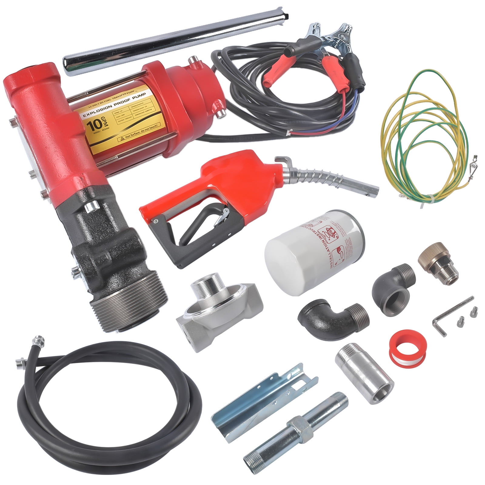 Mustrod Heavy Duty Cast Iron Fuel Transfer Pump 10 GPM 12V DC with ...