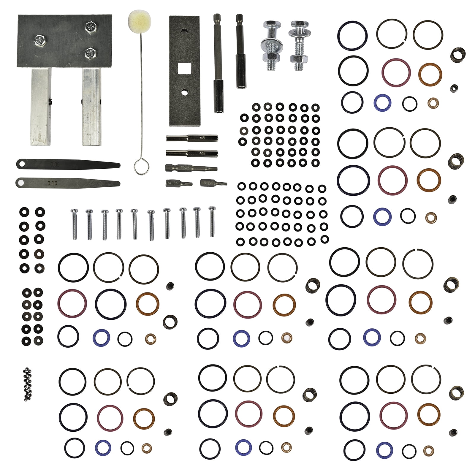 Mustrod Injector Rebuild Kit w/ Vice Clamp, Tools & Springs for Ford 7 ...