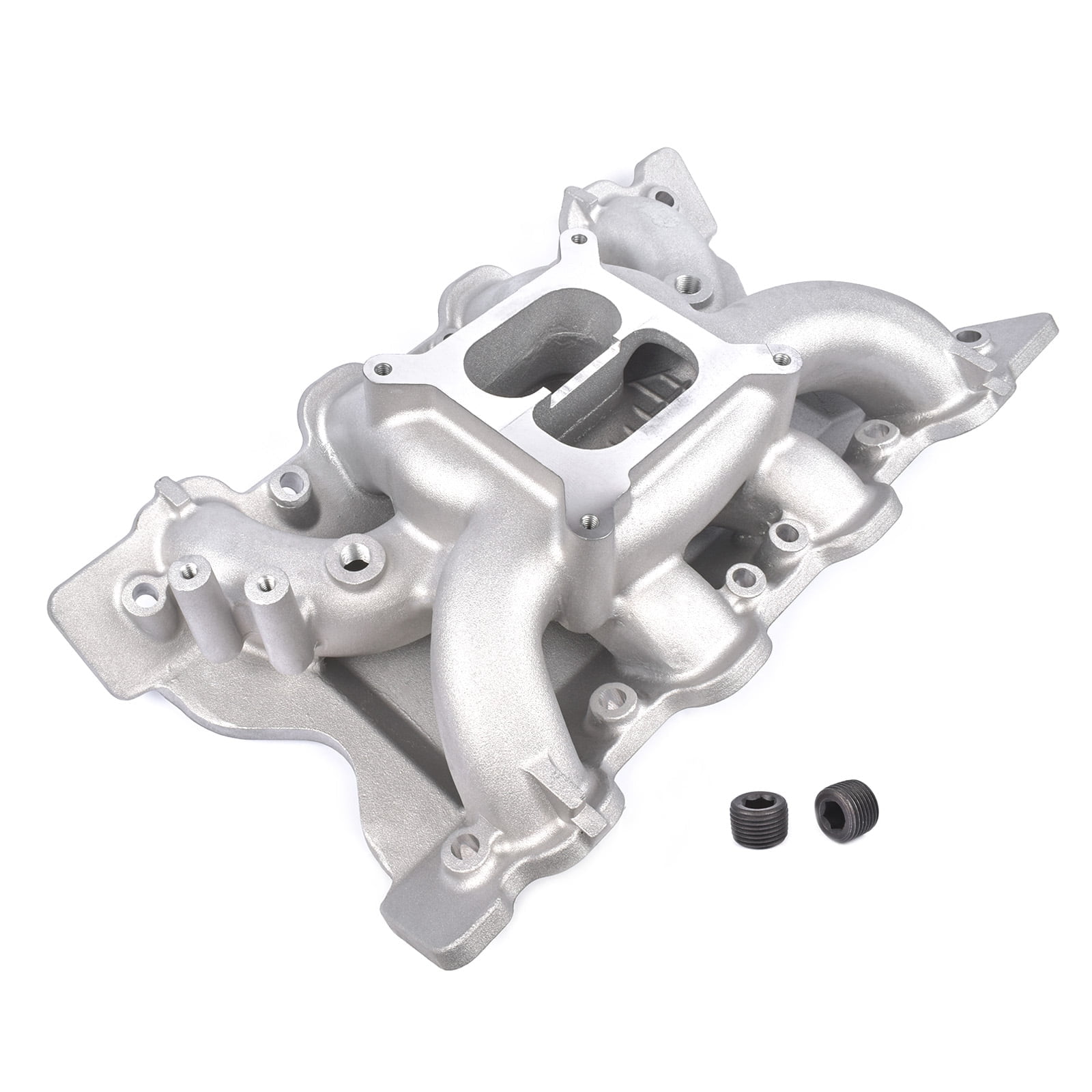 Mustrod Oval Port Intake Manifold Air-Gap Dual Plane Aluminum for Small ...