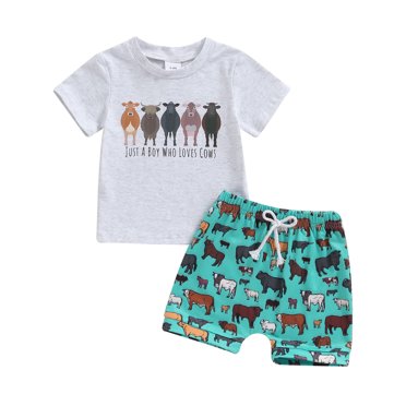 Bluey Coco Honey Winton Little Boys T-Shirt and Shorts Outfit Set Multicolor / Green 7-8 ...