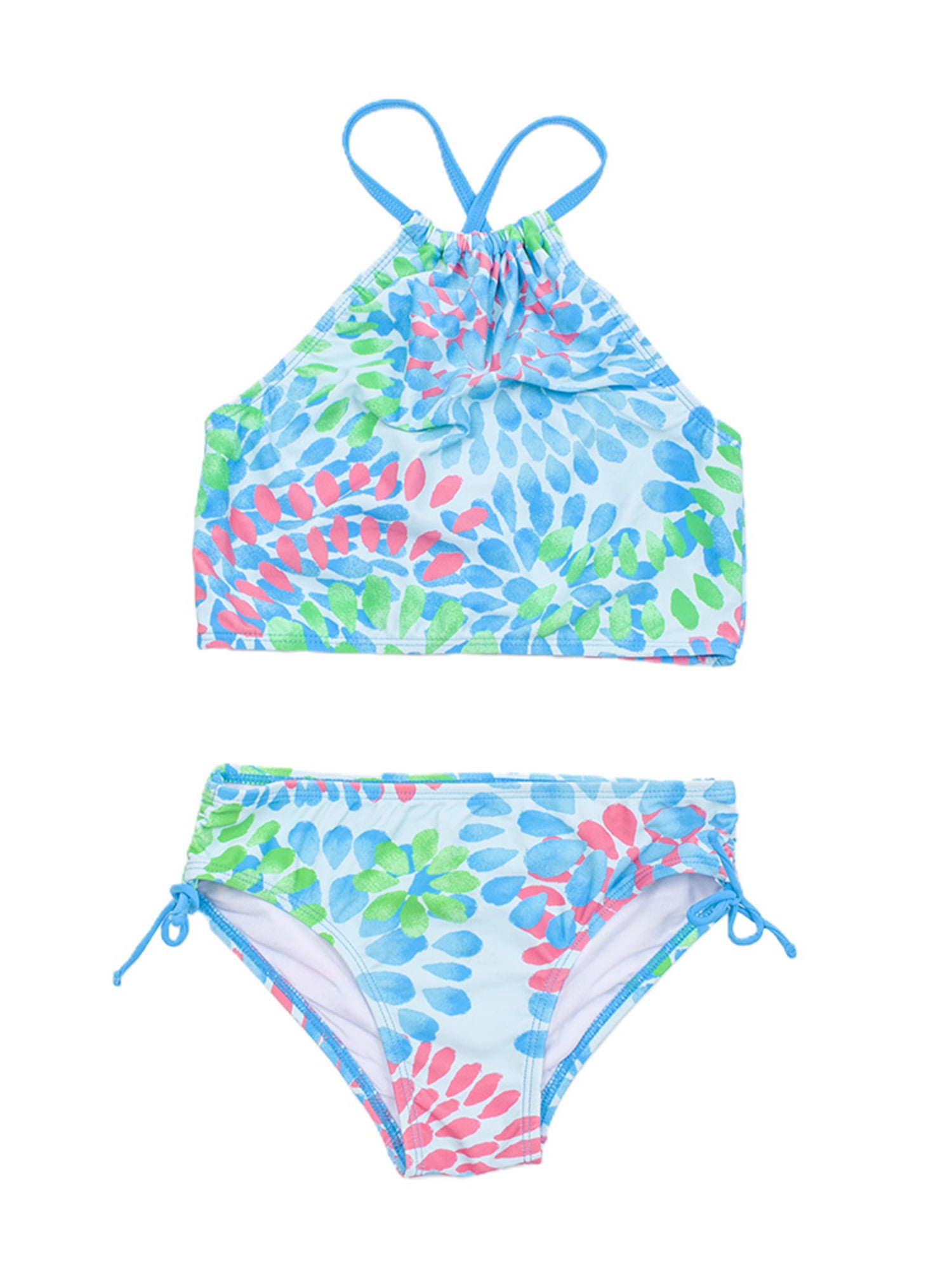 Musuos 2Pcs Big Girls Summer BIkini Swimwear, Floral Halter Neck ...