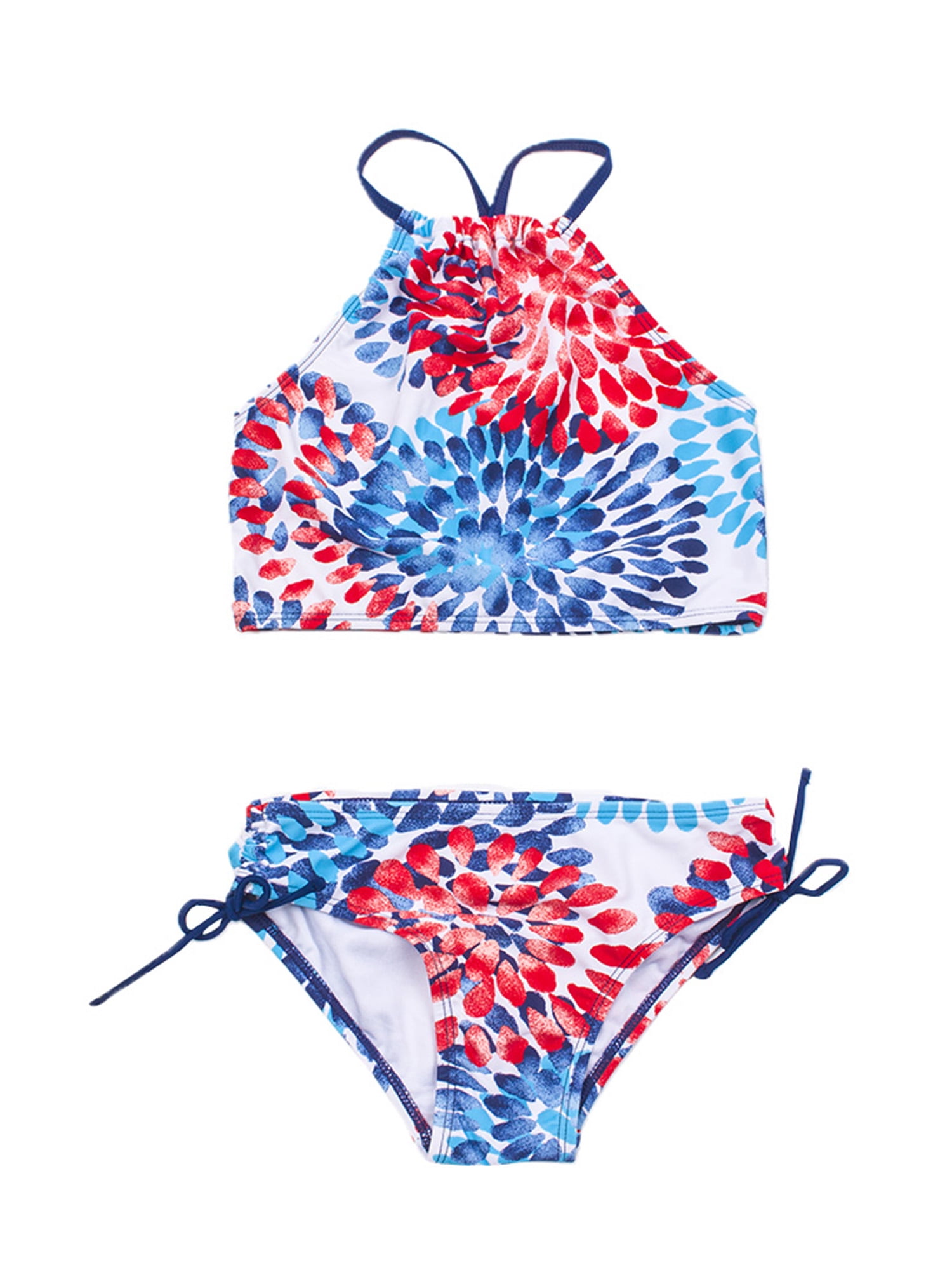 Musuos 2Pcs Big Girls Summer BIkini Swimwear, Floral Halter Neck ...