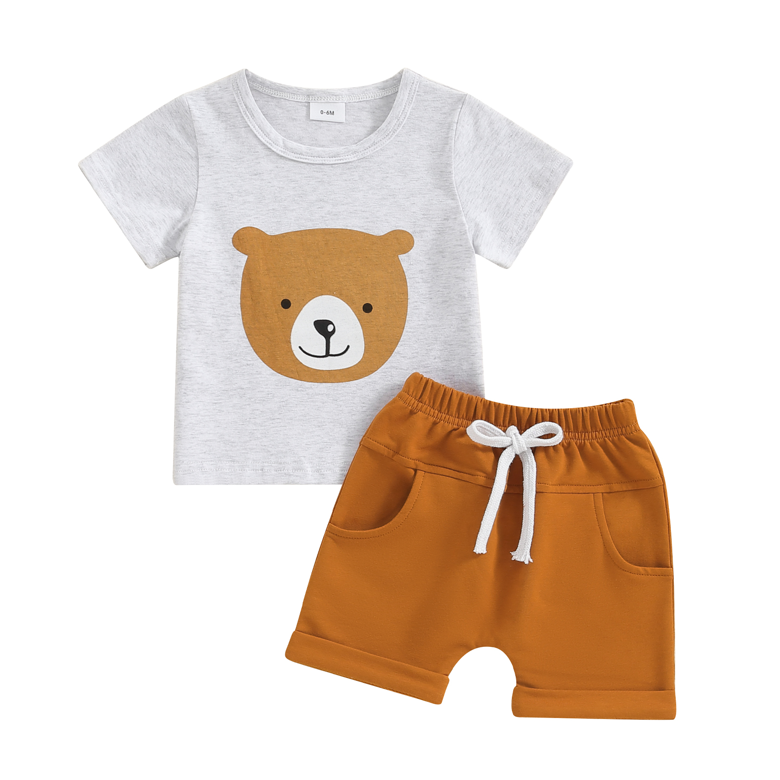 Musuos Baby 2 Piece Outfits 6 12 18 24M 3T Bear Print Short Sleeve ...