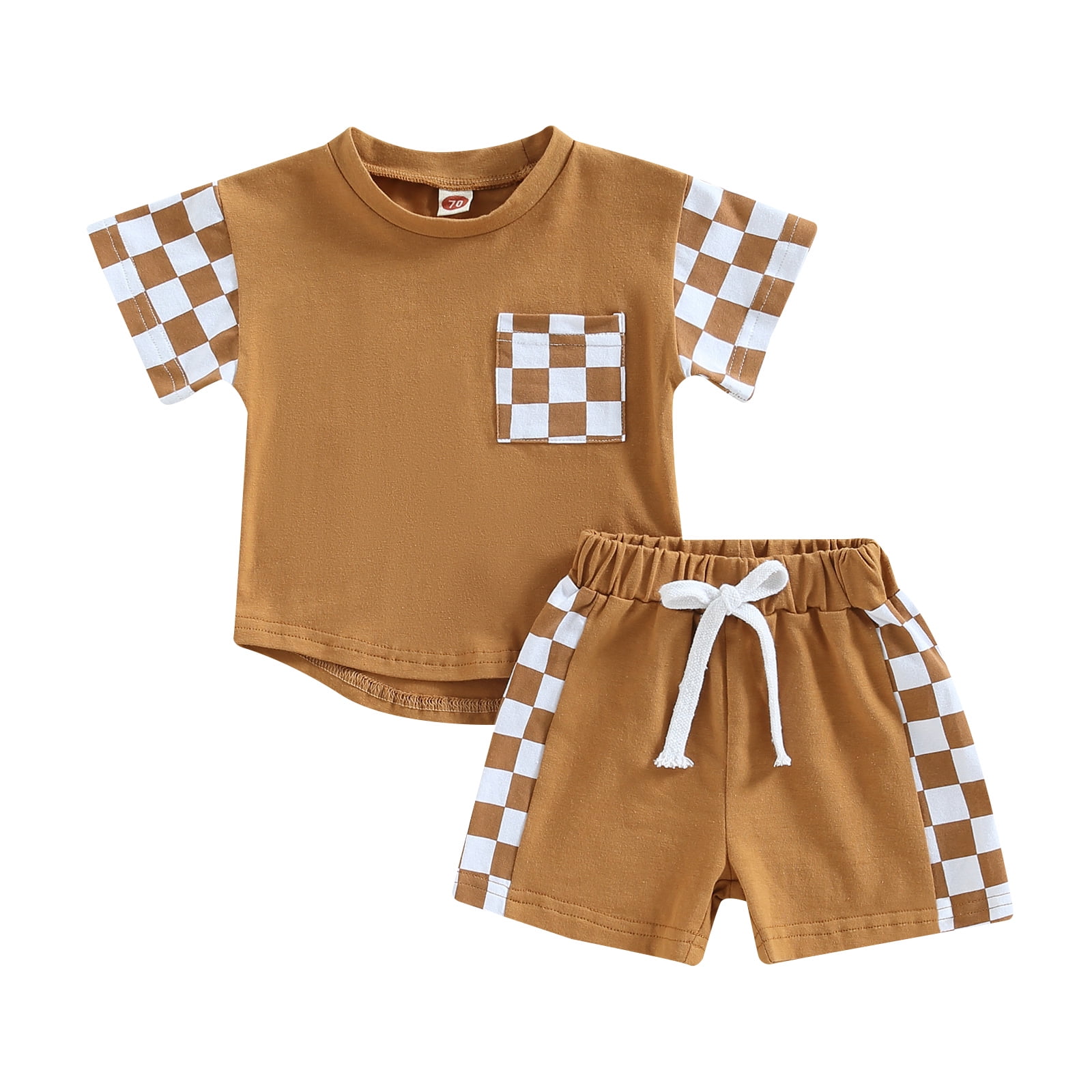 Musuos Baby Boy Summer Clothes Suits 6 12 18 24M 3T Plaid Patchwork ...