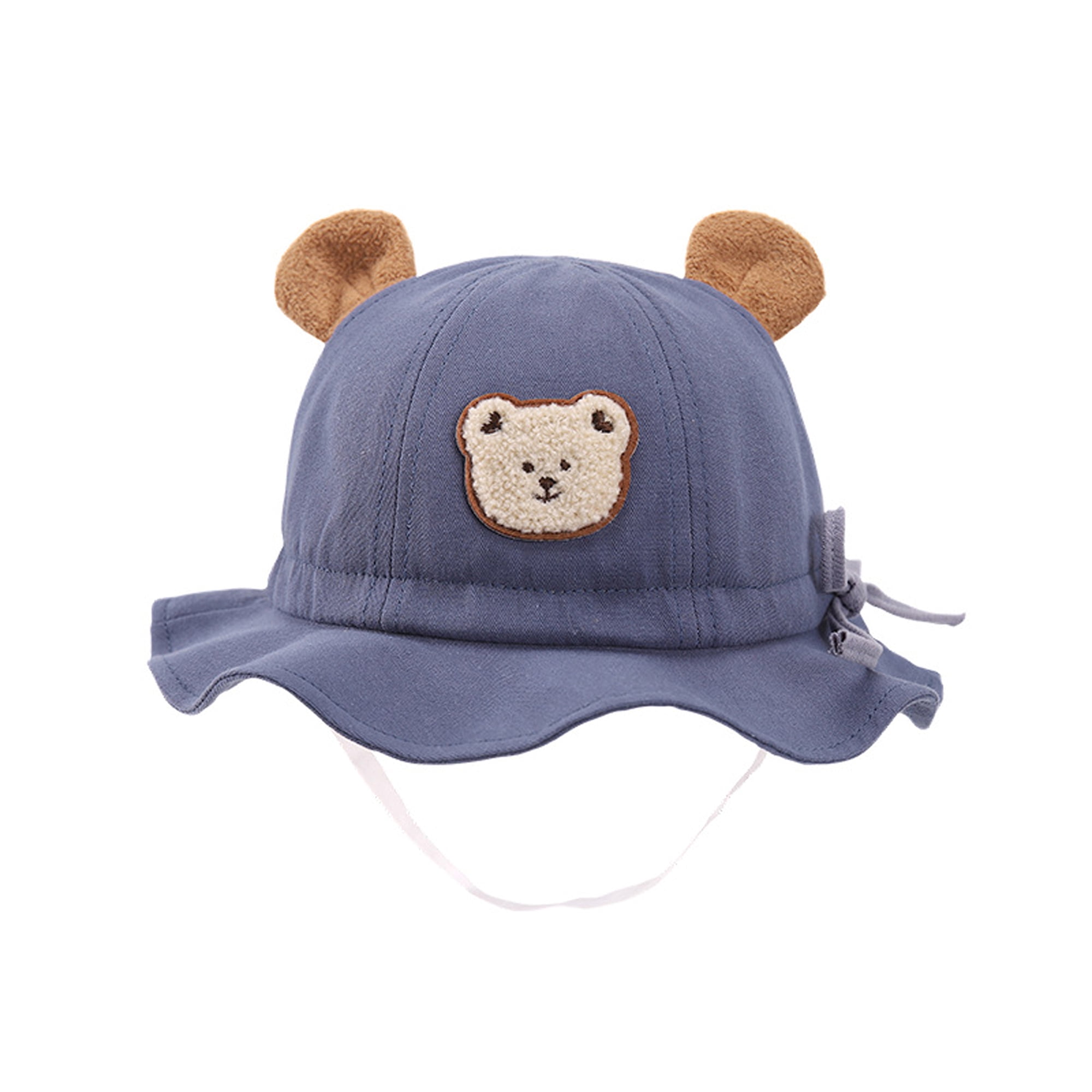 Musuos Baby Boys Girls Bucket Hat Cute Cartoon Bear Embroidery Wide ...
