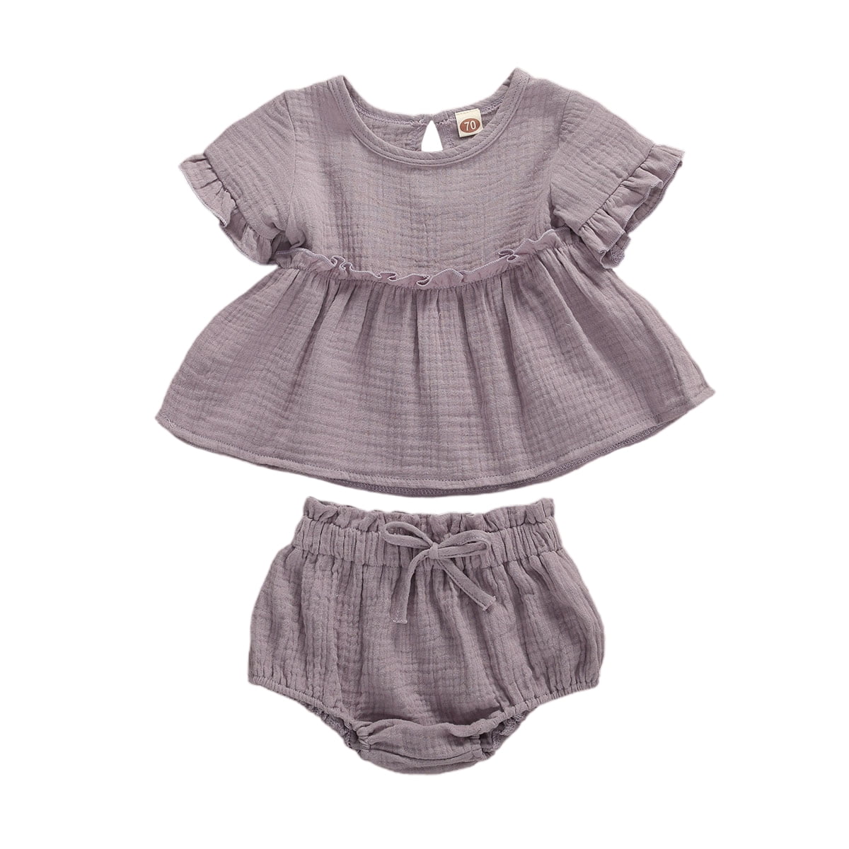 Musuos Baby Girl Summer Clothes Set 6M 12M 18M 24M Solid Color Ruffle ...