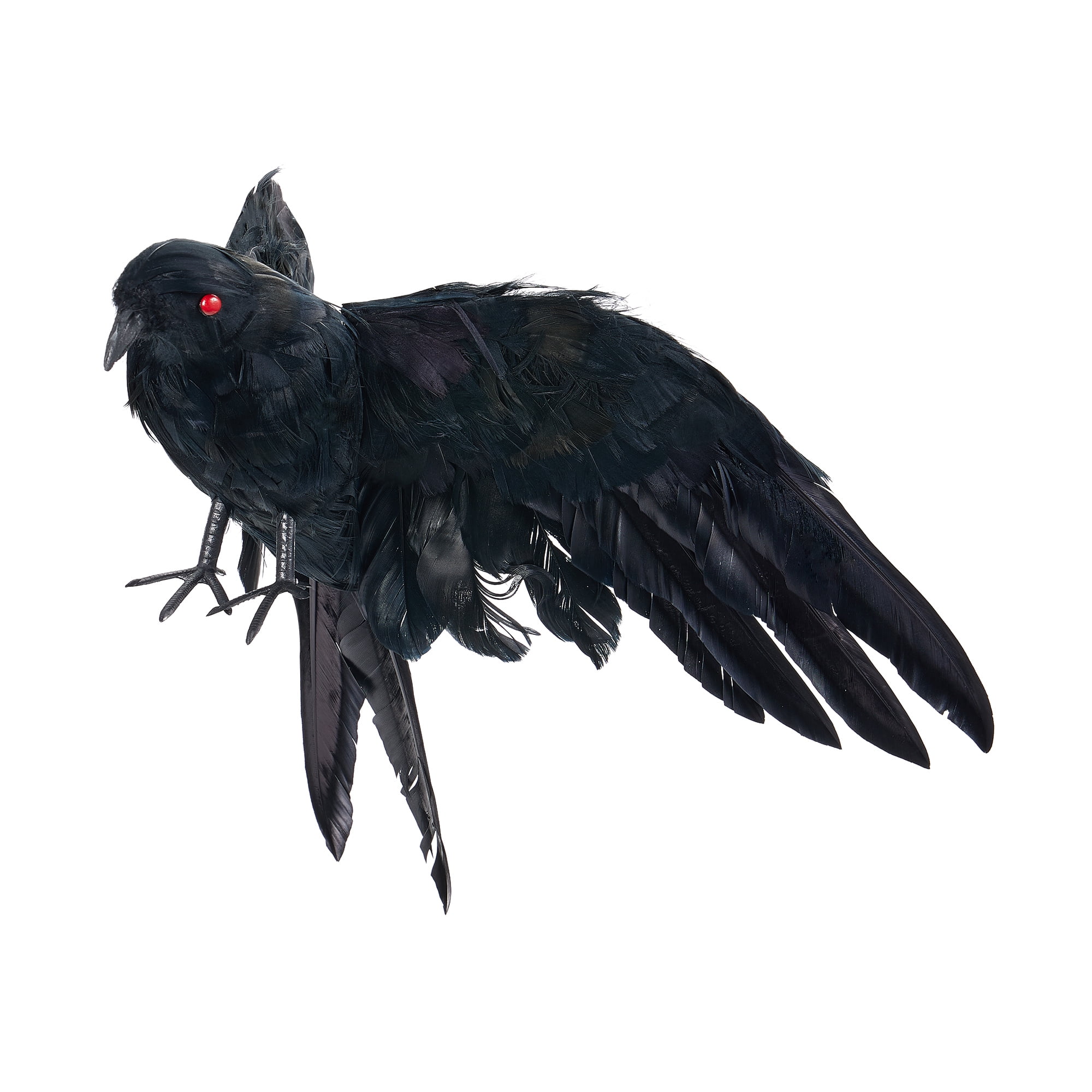 Musuos Halloween Crow, Black Fake Crow Standing Flying Crow Decoy ...
