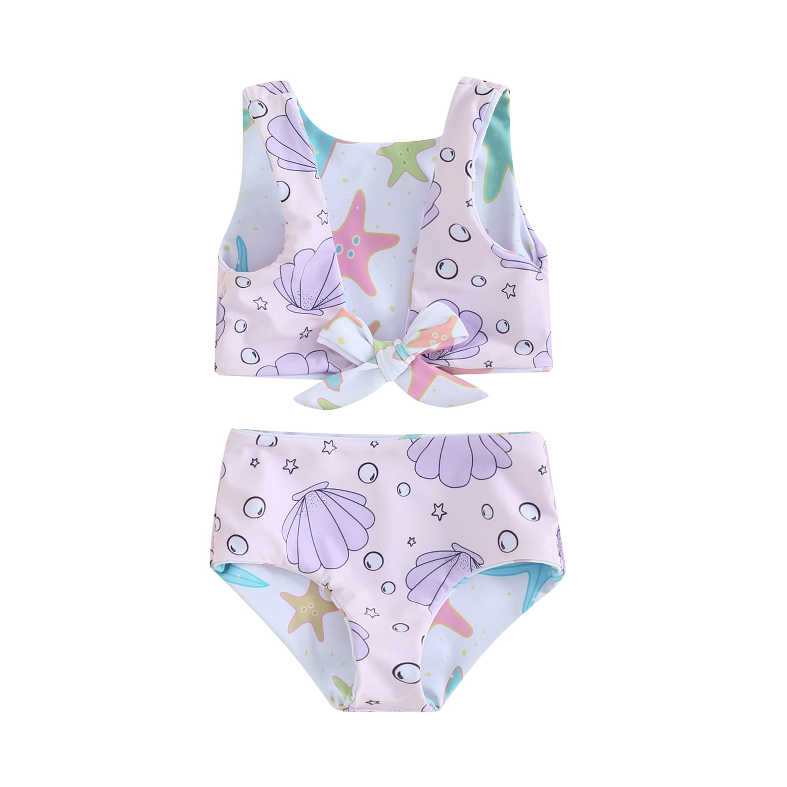 Musuos Kids Girl Two Piece Swimsuits 1-4T Summer Shell/Flower Print ...
