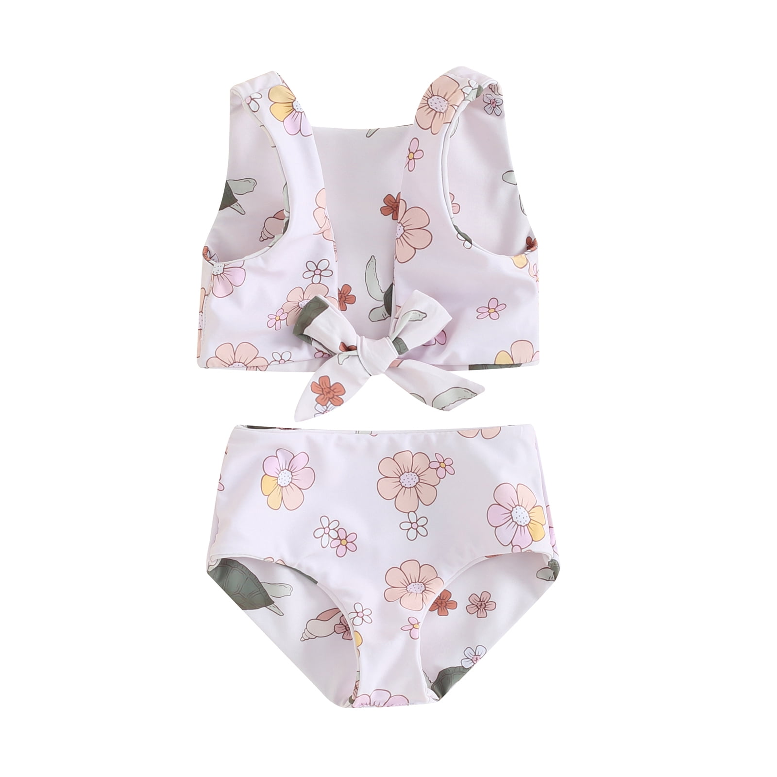 Musuos Kids Girl Two Piece Swimsuits 1-4T Summer Shell/Flower Print ...