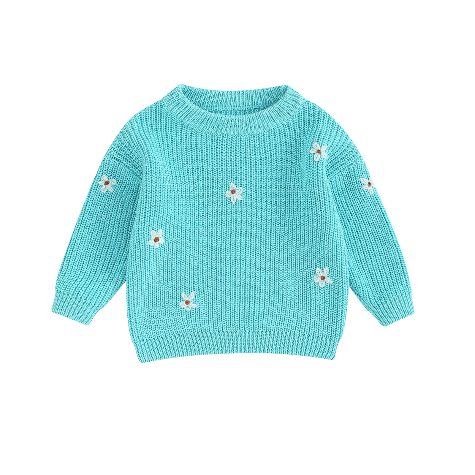 Musuos Kids Girls Sweater, 0-5T Long Sleeve Crew Neck Flower Warm ...