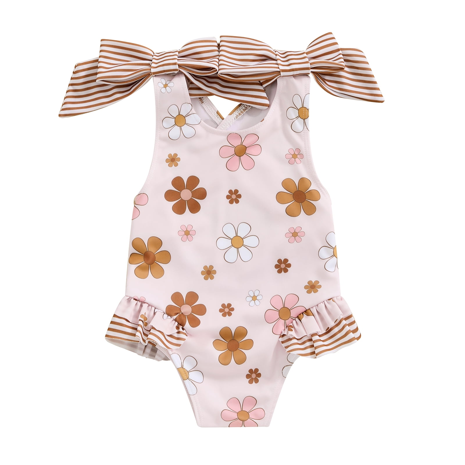 Musuos Little Girl Swimwear 18M 24M 3Y 4Y 5Y 6Y Summer Floral/Turtle ...