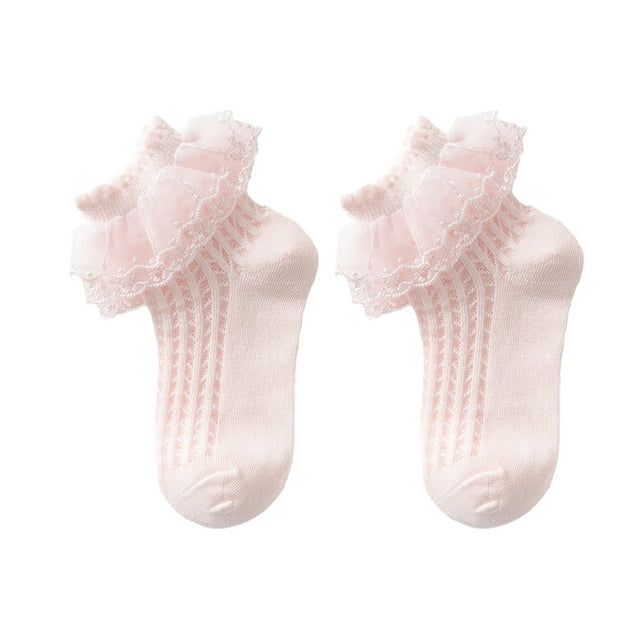 Musuos Little Girls Frilly Socks, Soft Lace Ruffle Socks Kids Cute ...