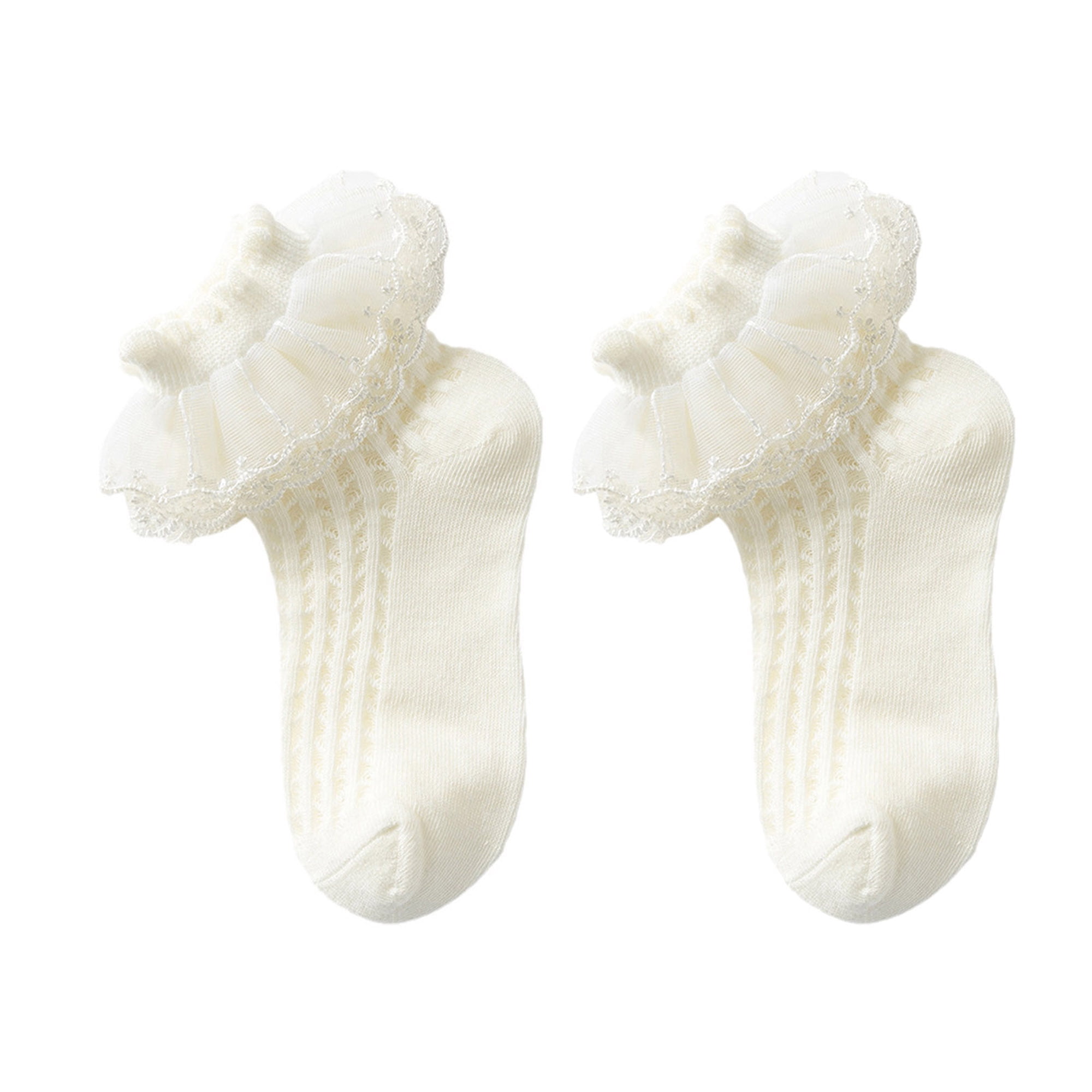 Musuos Little Girls Frilly Socks, Soft Lace Ruffle Socks Kids Cute ...