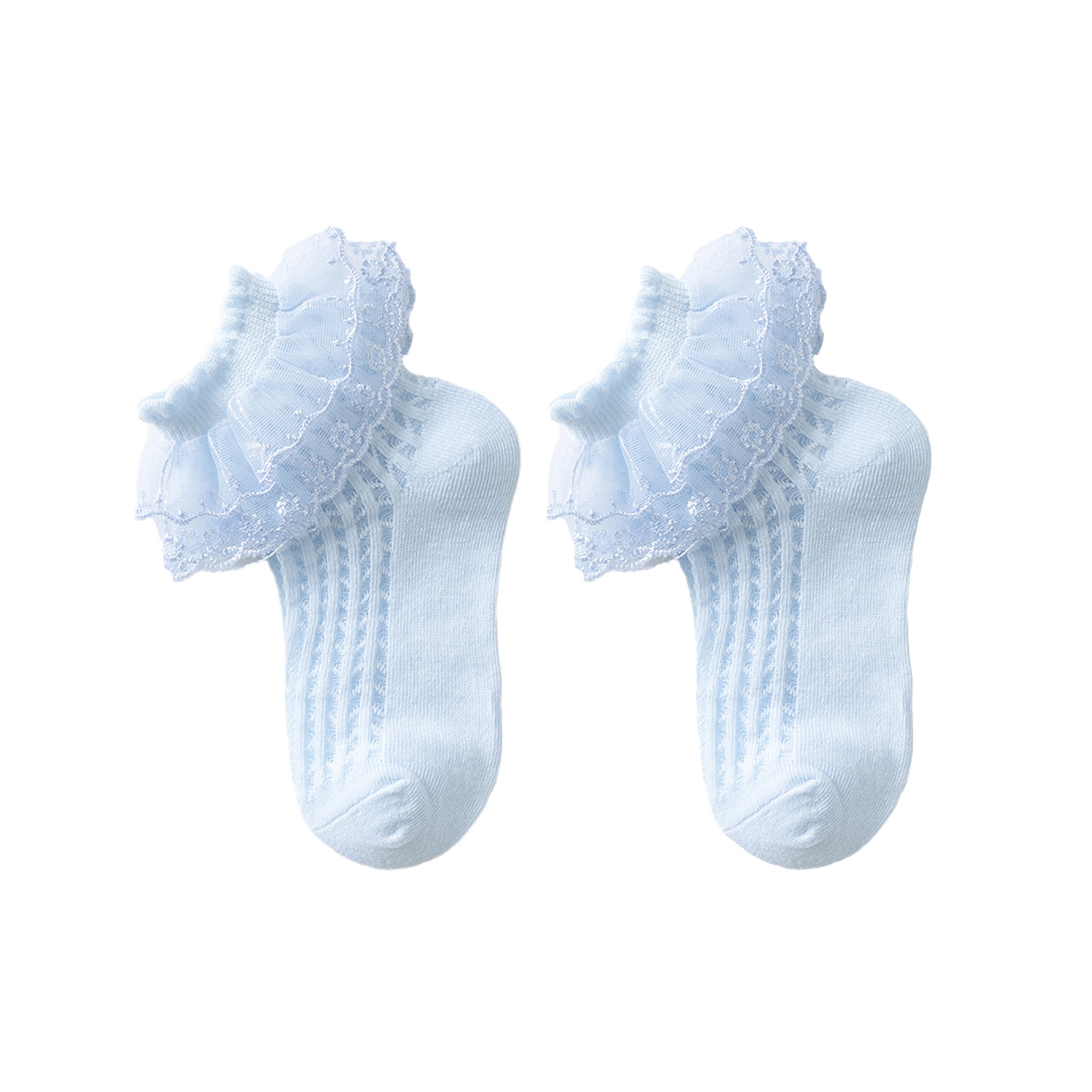 Musuos Little Girls Frilly Socks, Soft Lace Ruffle Socks Kids Cute ...